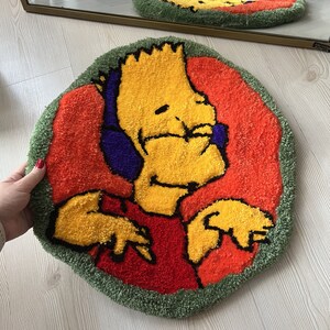 Simpson Fun Tufted Rug Bart Simpson Custom Rug Simpsons - Etsy