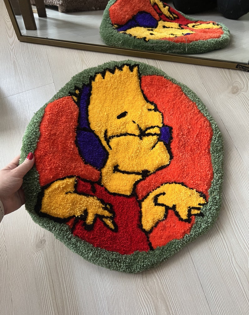 Simpson Fun Tufted Rug Bart Simpson Custom Rug Simpsons - Etsy
