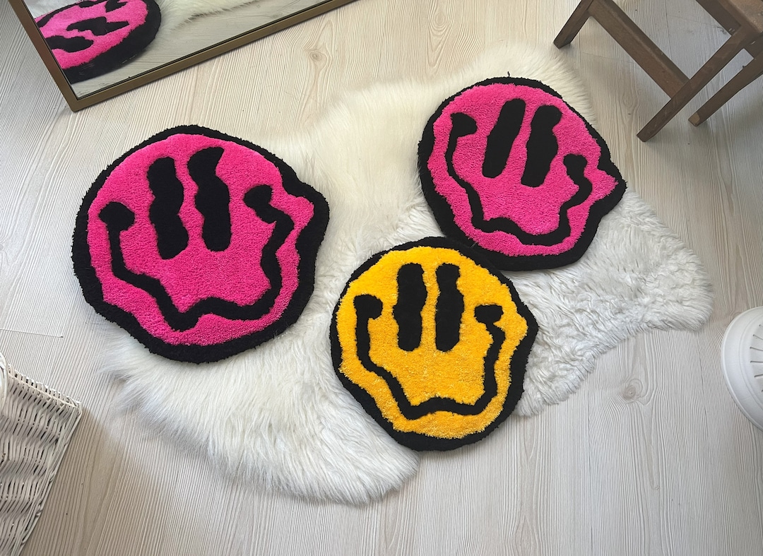 Trippy Smile Tufted Rug | Custom Smile Rug - Etsy