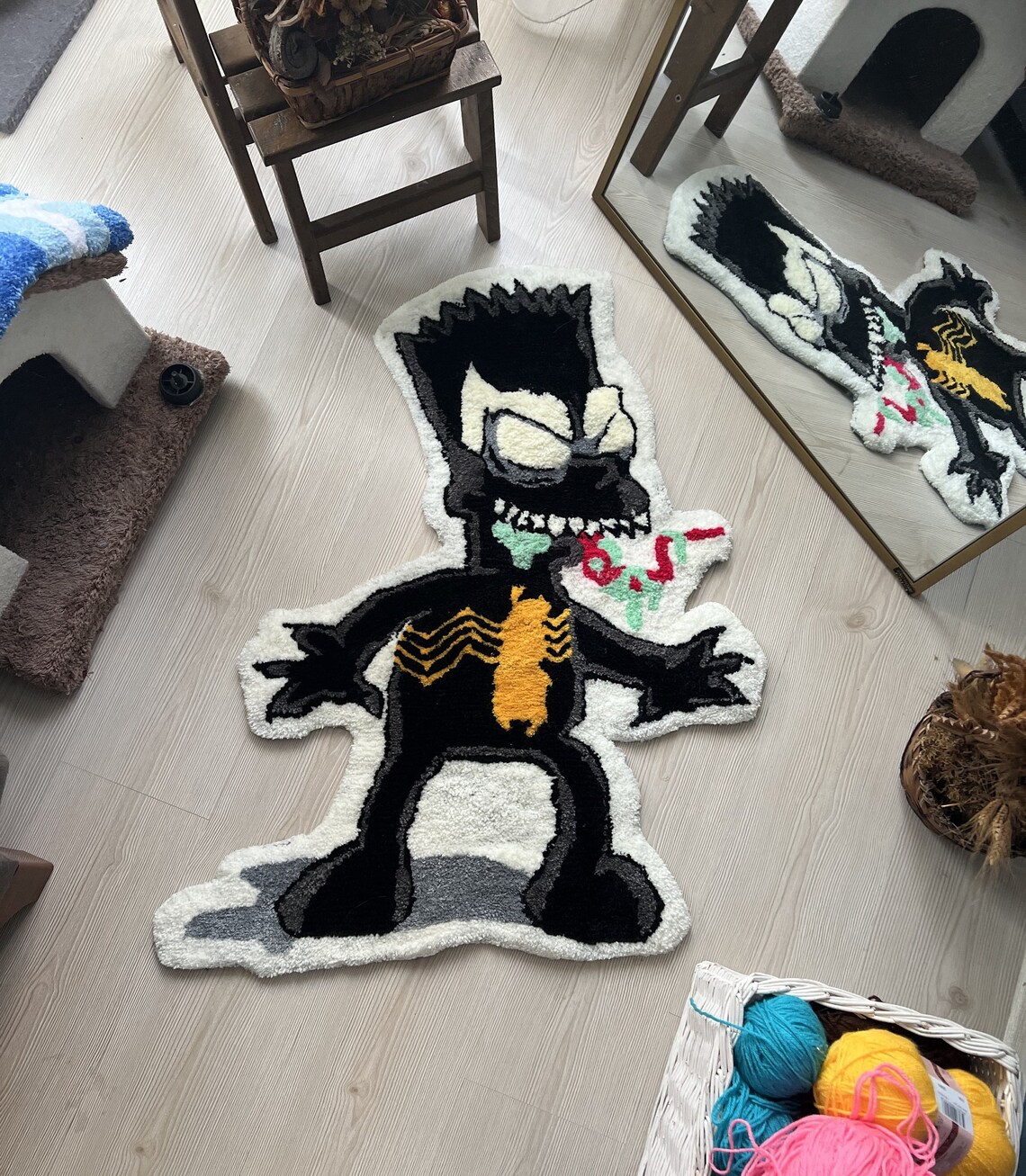 Custom Simpson Bart Tufted Rug Simpsons %100 Handmade - Etsy