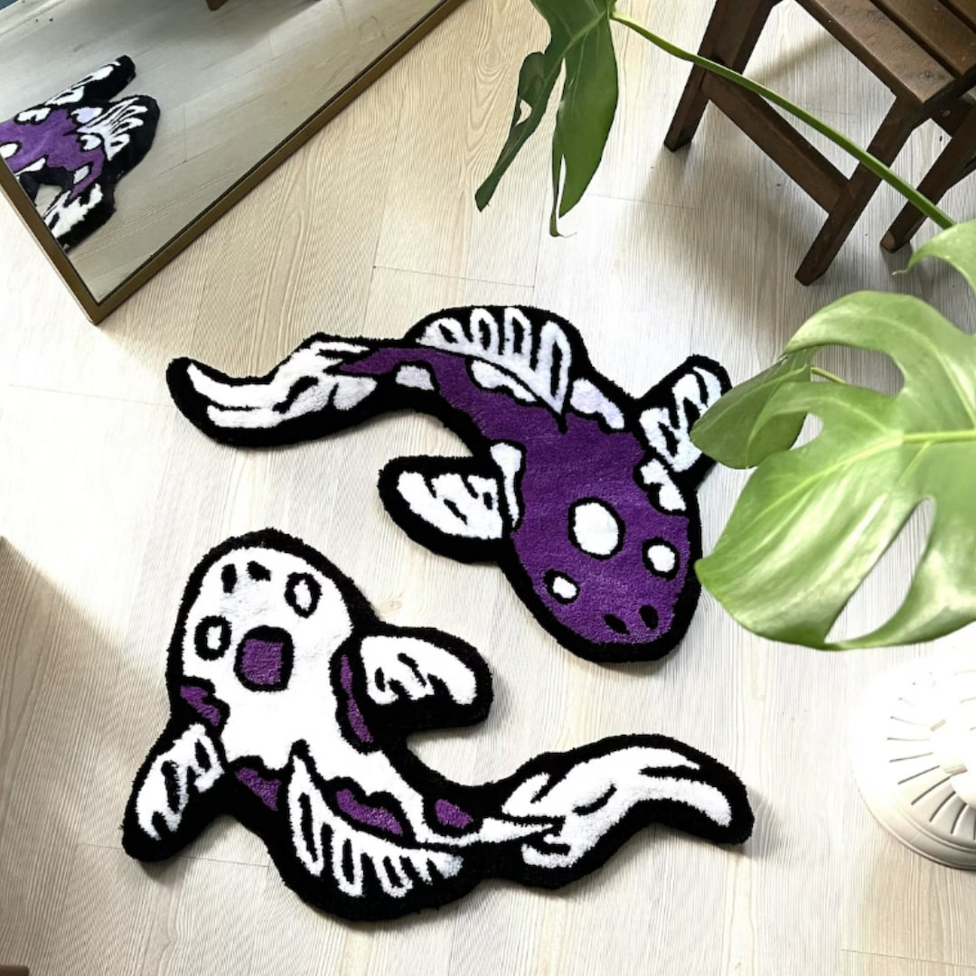 Koi Yin Yang Fish Rug | Custom Asian Tufted Rug | Fluffy & Soft Tufting ...