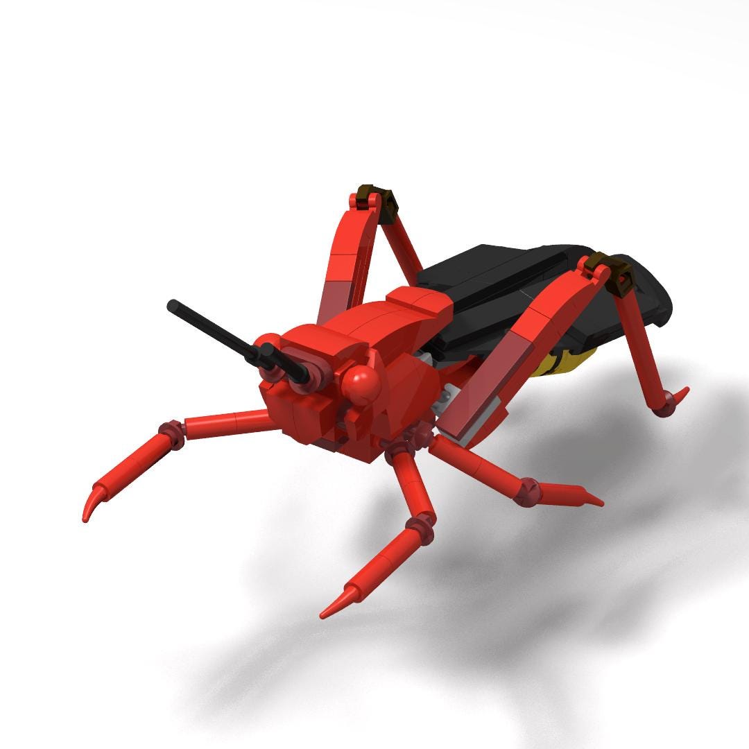 Lego® MOC Nomadacris Septem Fasciata-red Locust-instructions - Etsy