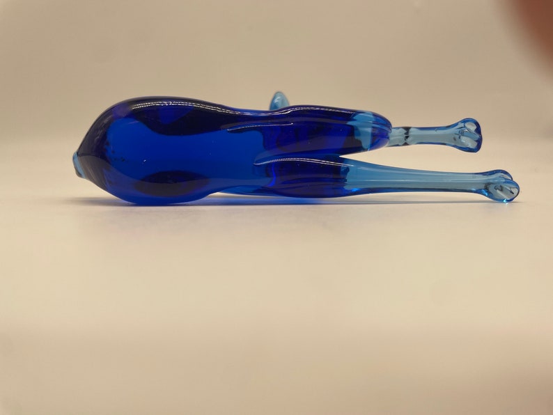Pilgrim Blue Cobalt Handblown Glass Deer - Etsy