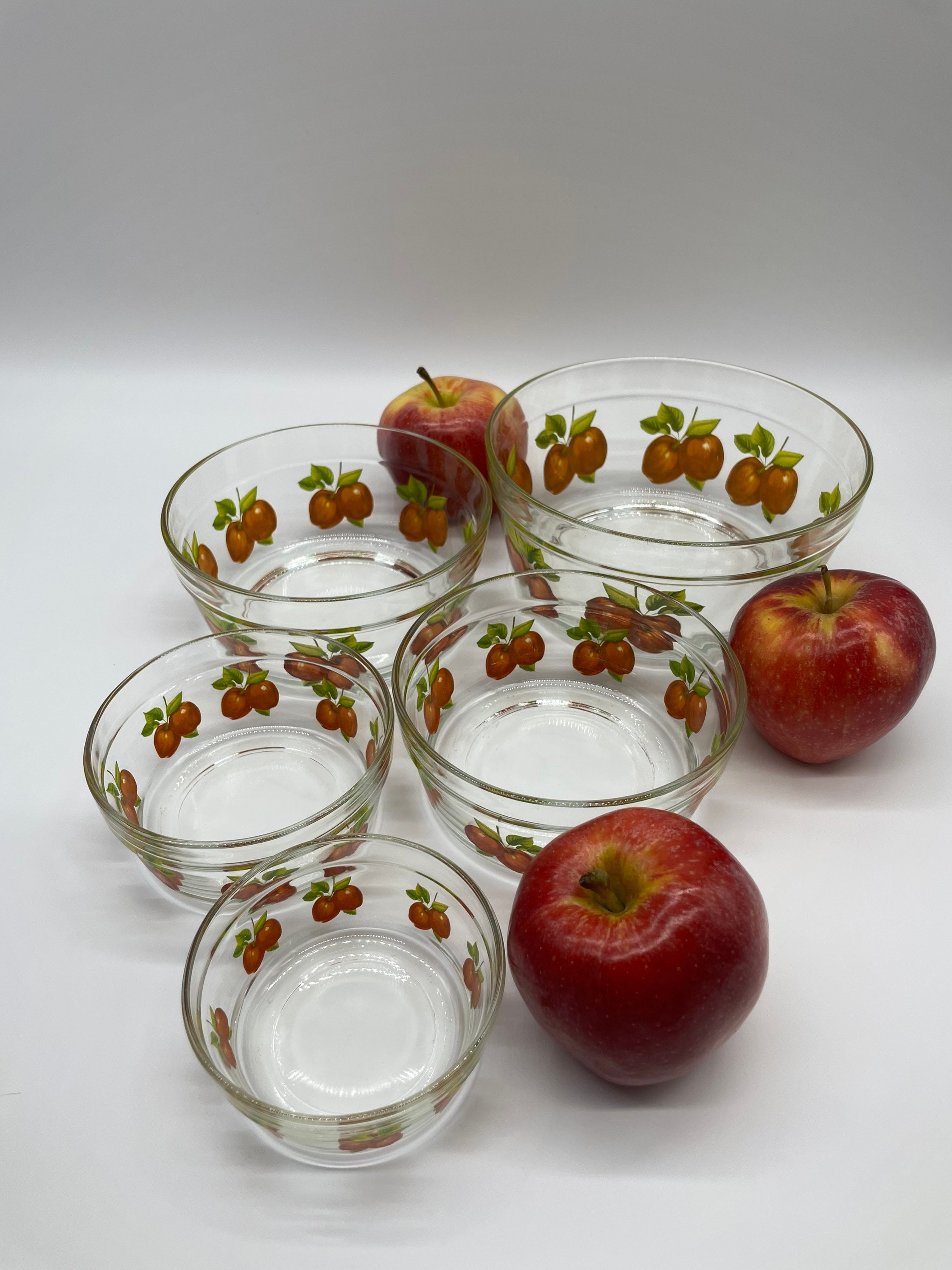 Vintage Apple Decal Mixing Bowls/storage Bowls - Etsy