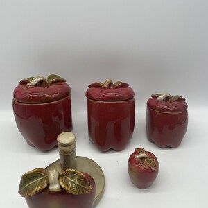Vintage Apple Canister Set With Extras! - Etsy