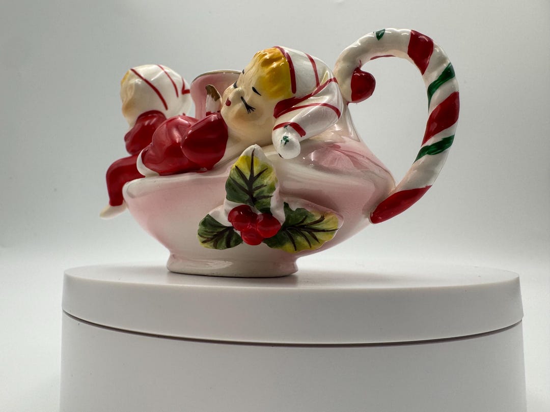 Pair of Sleeping Pixie Candle Holders With Candy Cane Handles - Etsy