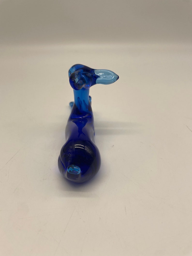 Pilgrim Blue Cobalt Handblown Glass Deer - Etsy