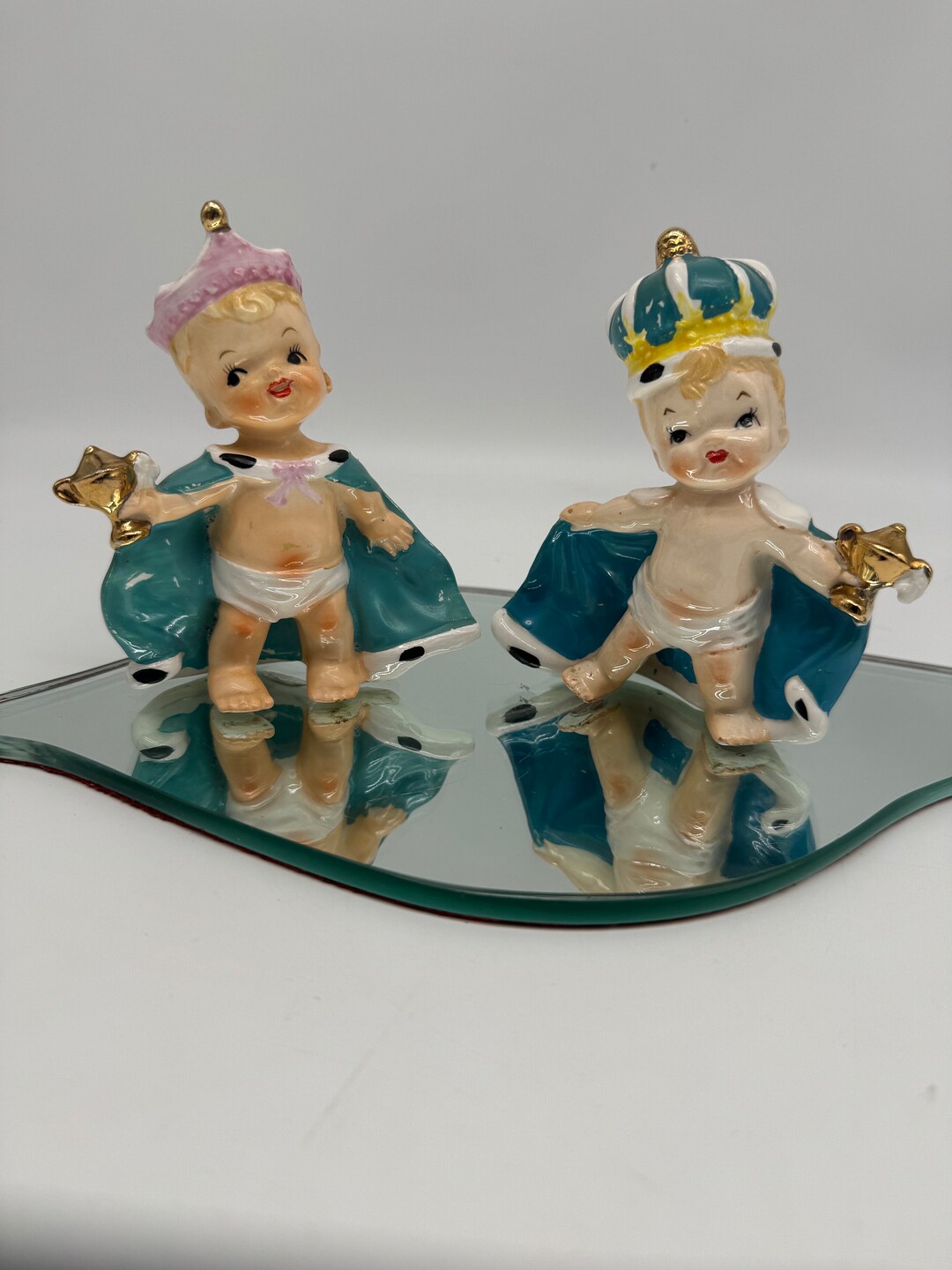 Enesco Royal Highness Babies in Turquoise With Stickers - Etsy