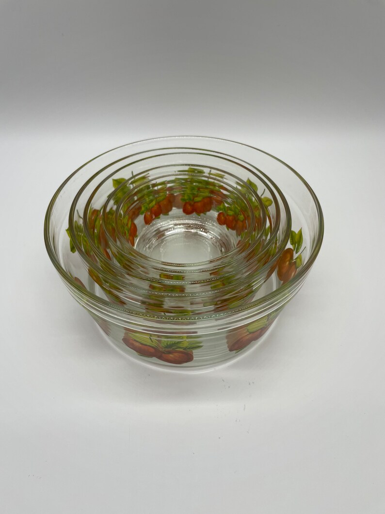 Vintage Apple Decal Mixing Bowls/storage Bowls - Etsy