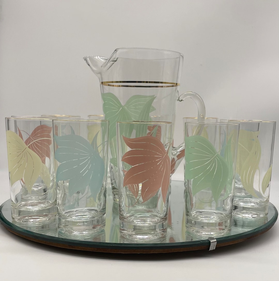 MCM West Virginia Pitcher and Glassware Set - Etsy