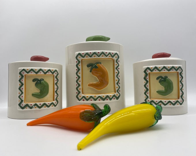Chili Pepper Canister Set by Clay Art - Etsy
