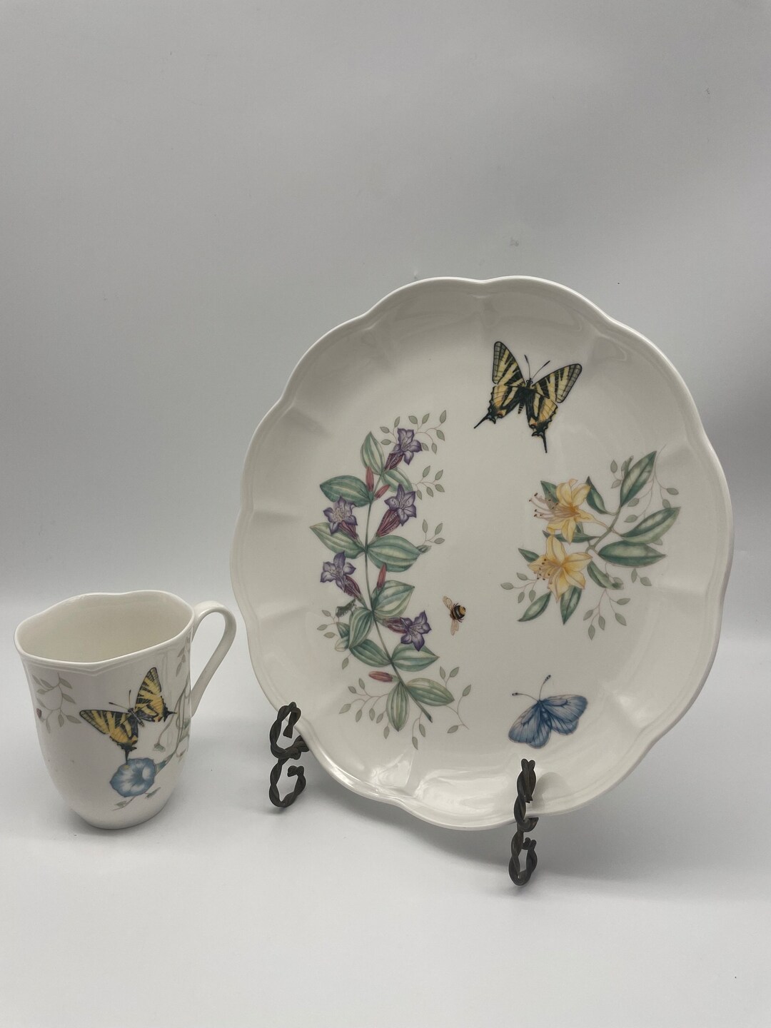Lenox Butterfly Meadows 6 Dinner Plates and 6 Mugs - Etsy