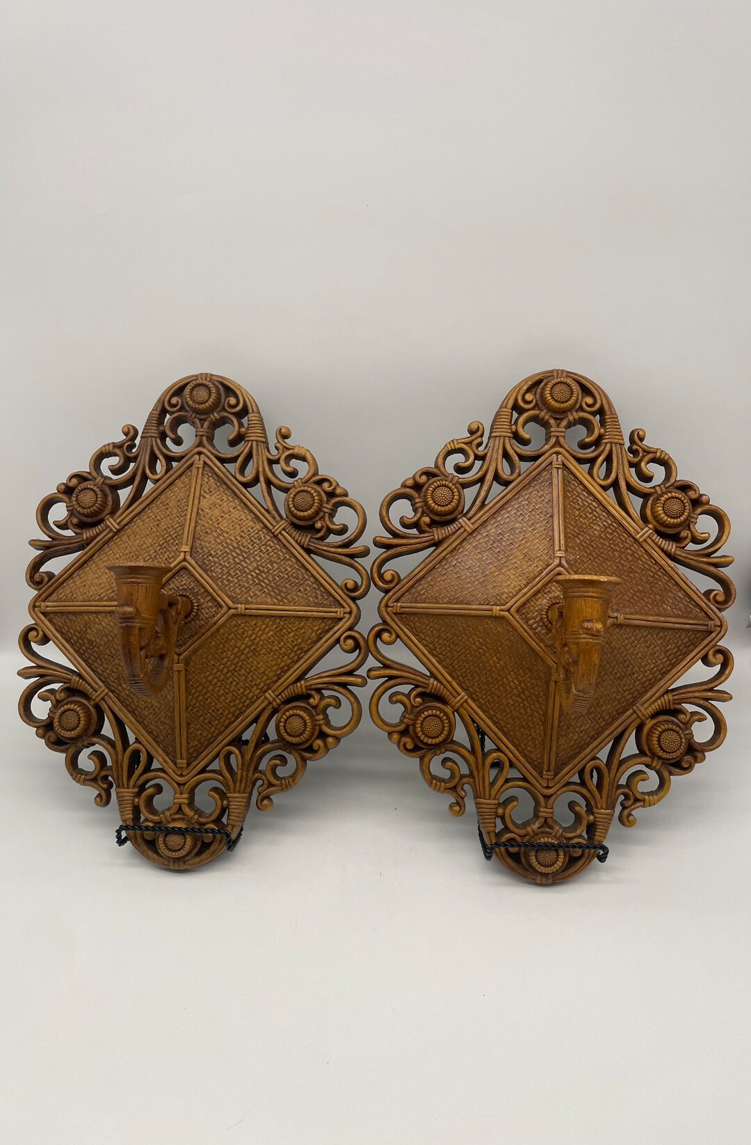 Vintage Syroco Wall Sconce Pair #4213 - Etsy