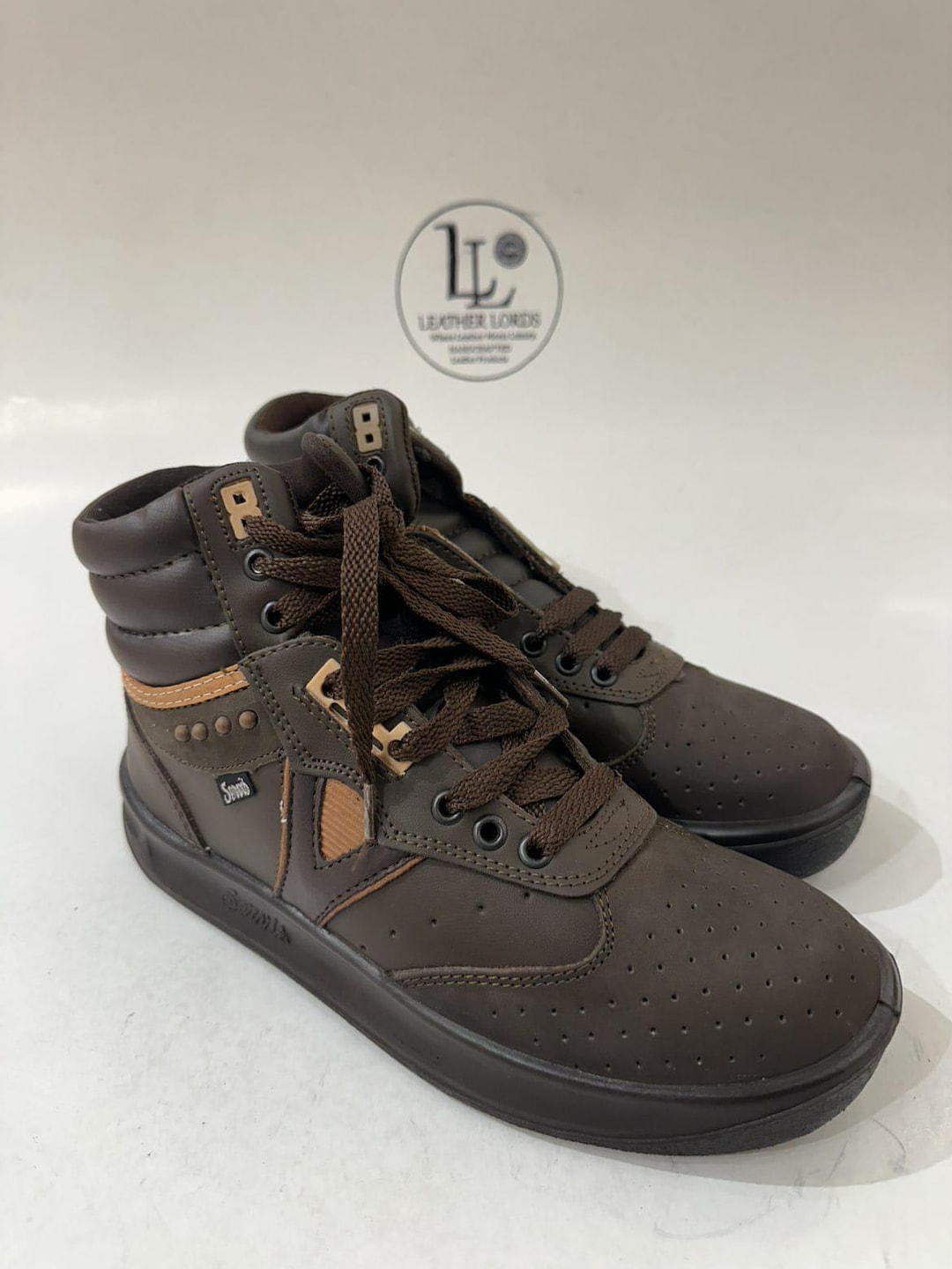 Servis Cheetah Brown High Top Athletic Boots, Combat Style Sneakers ...