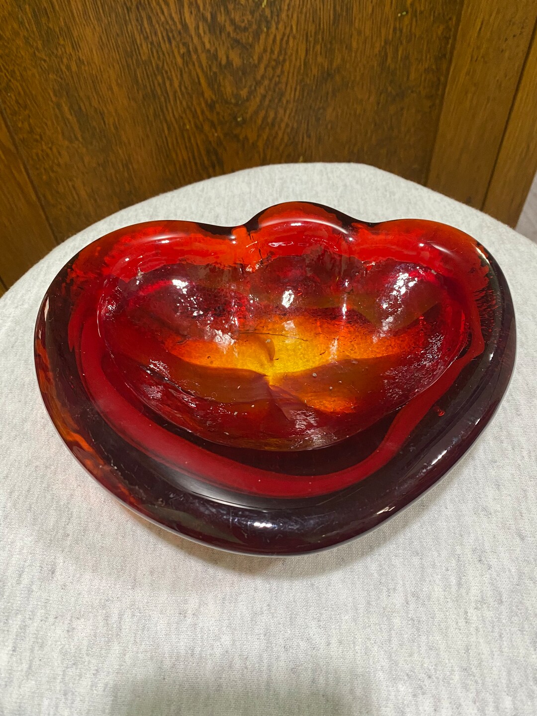 MCM Blenko Freeform Art Glass Dish/trinket Dish - Etsy