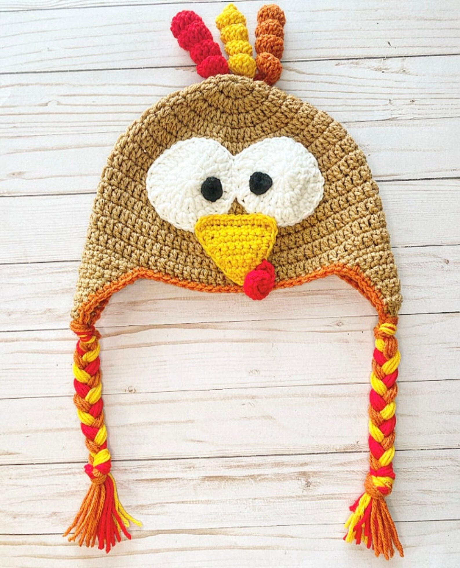 Crochet Turkey Hat: Thanksgiving Beanie, Turkey Trot Costume - Etsy