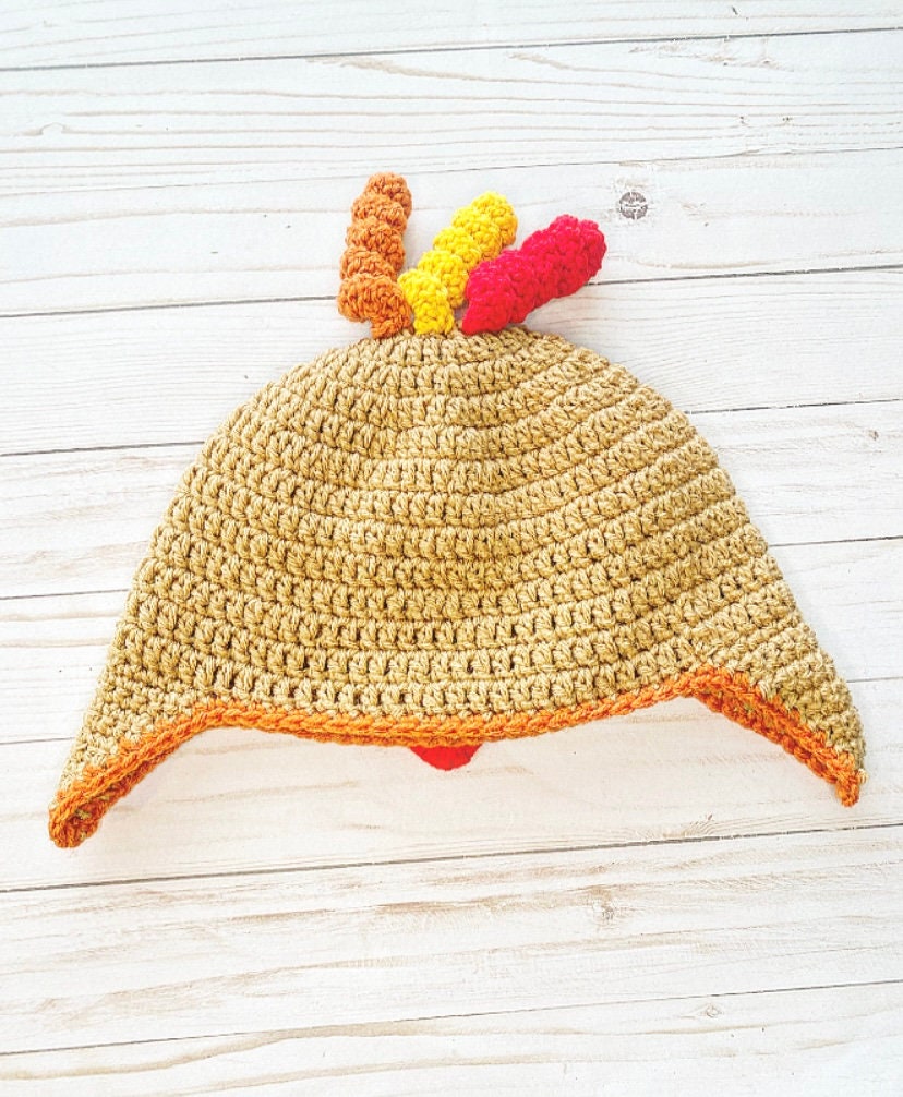 Crochet Turkey Hat: Thanksgiving Beanie, Turkey Trot Costume - Etsy