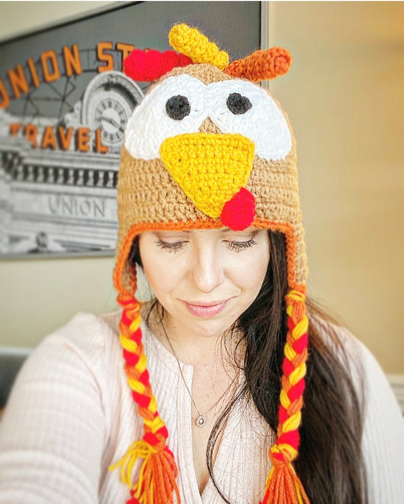 TURKEY Hat, Thanksgiving Turkey Trot Beanie, All Sizes Turkey Crochet ...