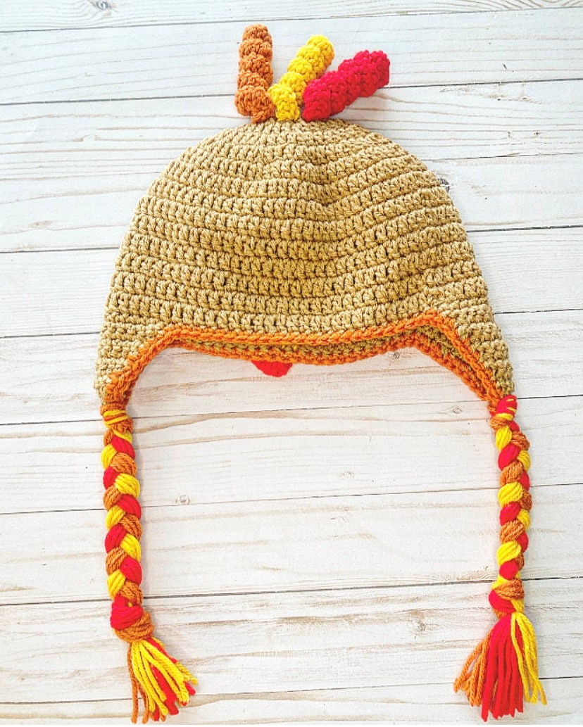 TURKEY Hat, Thanksgiving Turkey Trot Beanie, All Sizes Turkey Crochet ...