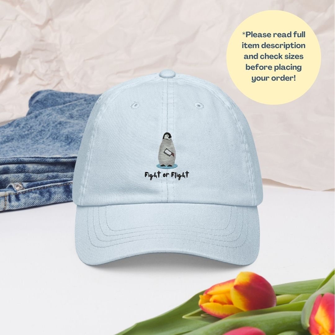 Embroidered, High Quality, Pastel Baseball Cap With "fight or Flight ...
