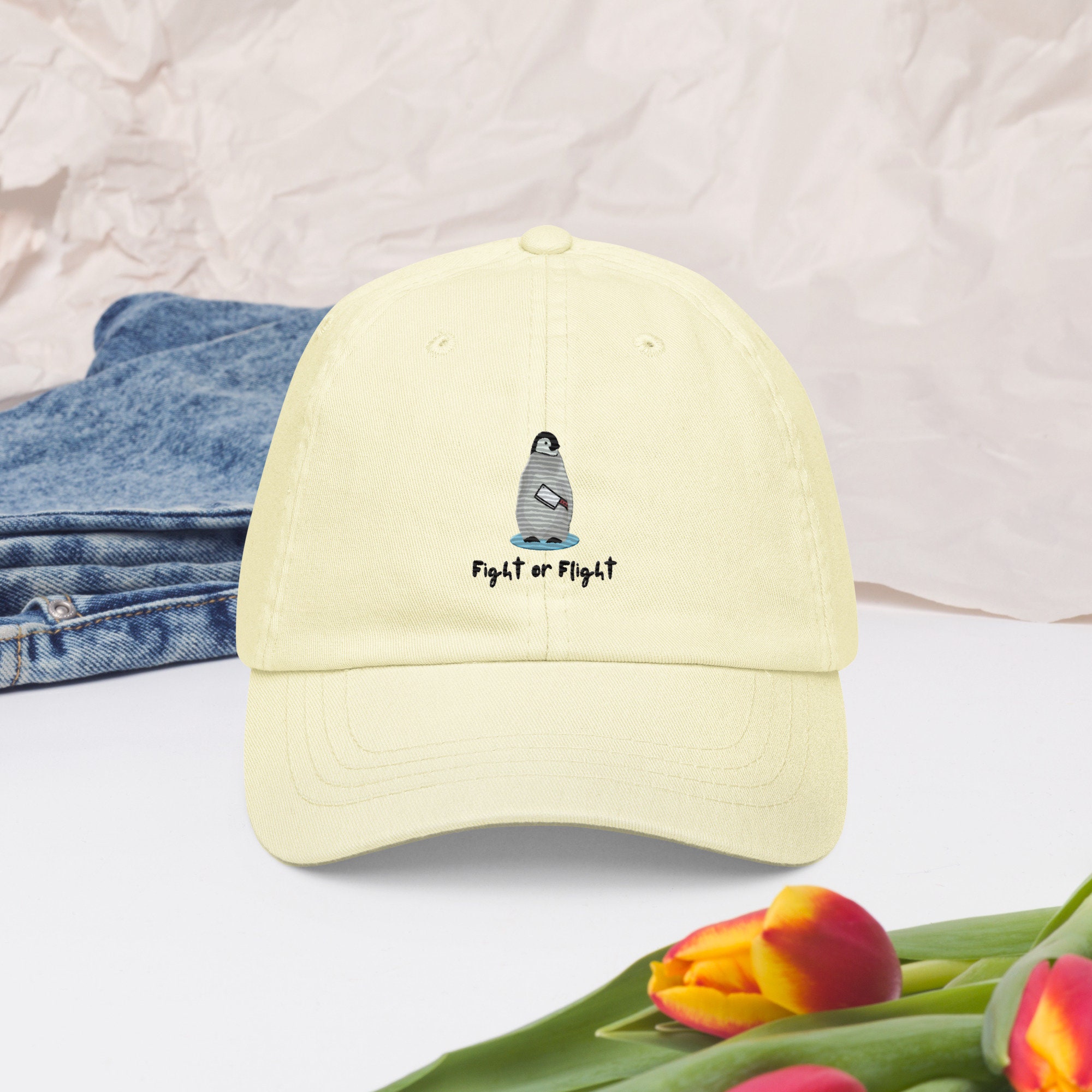 Embroidered, High Quality, Pastel Baseball Cap With "fight or Flight ...