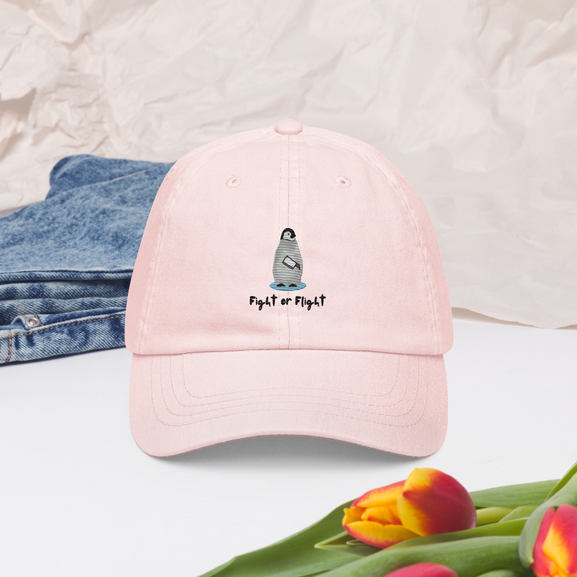 Embroidered, High Quality, Pastel Baseball Cap With "fight or Flight ...
