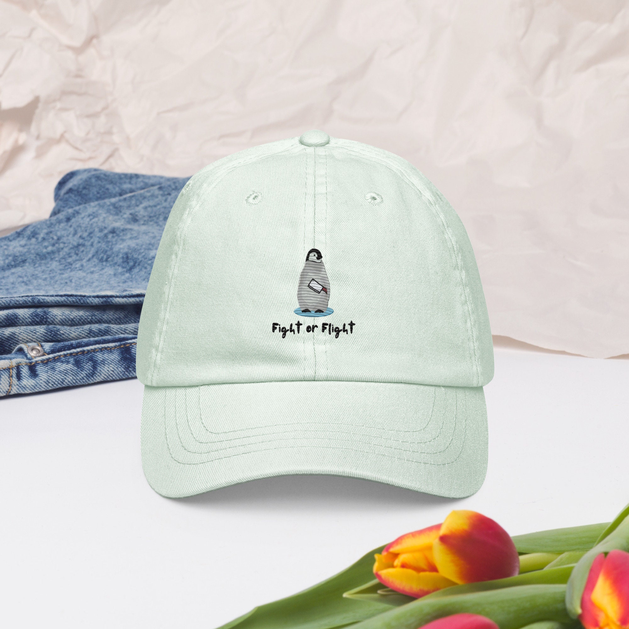 Embroidered, High Quality, Pastel Baseball Cap With "fight or Flight ...