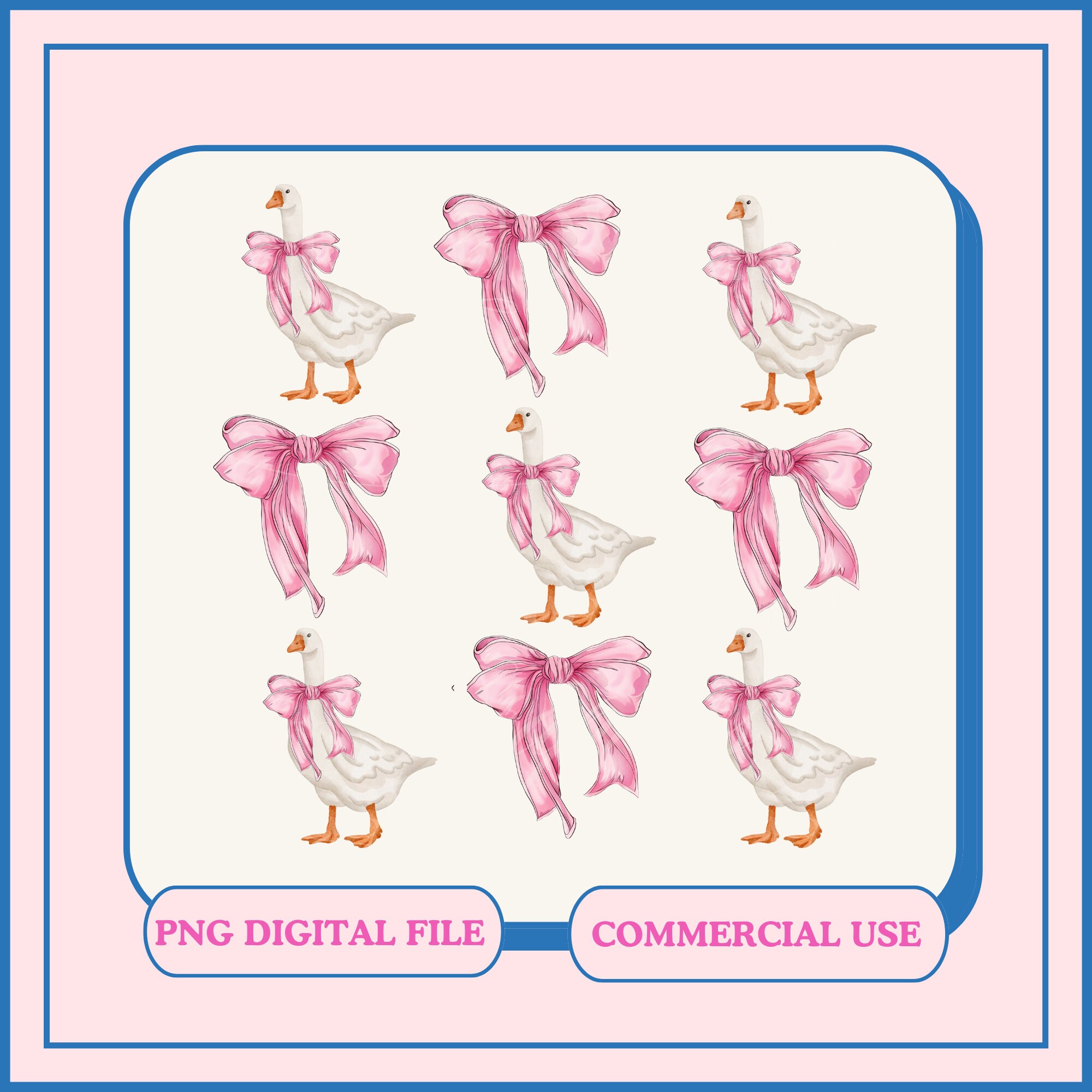 Silly Goose Png,pink Bow Png,coquette,farm Animals,cottontail Club ...