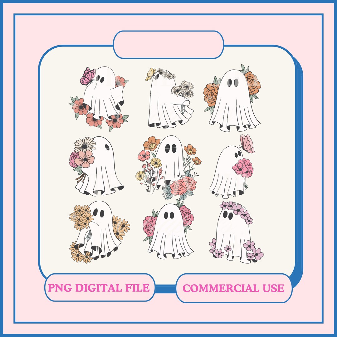 Cute Ghost, Spring Ghost,halloween Png,spooky Season Png,pink Pumpkin ...