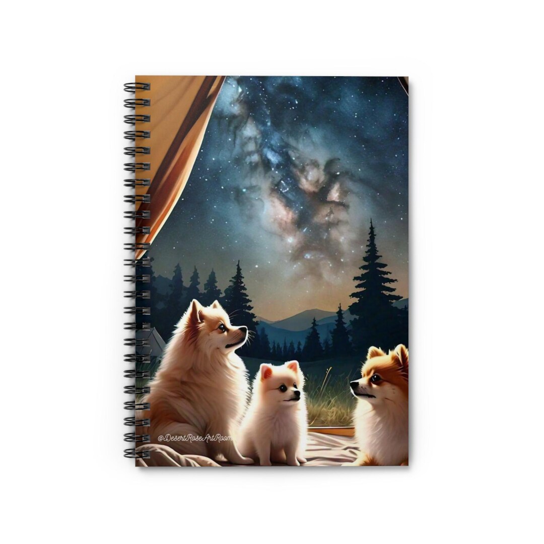 Milky Way Sky PNW Camping Pomeranians Spiral Notebook Lined Paper - Etsy