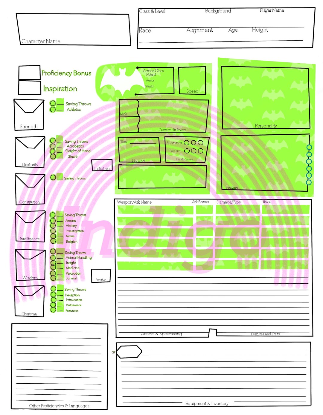 Cute DND Character Sheets - Etsy