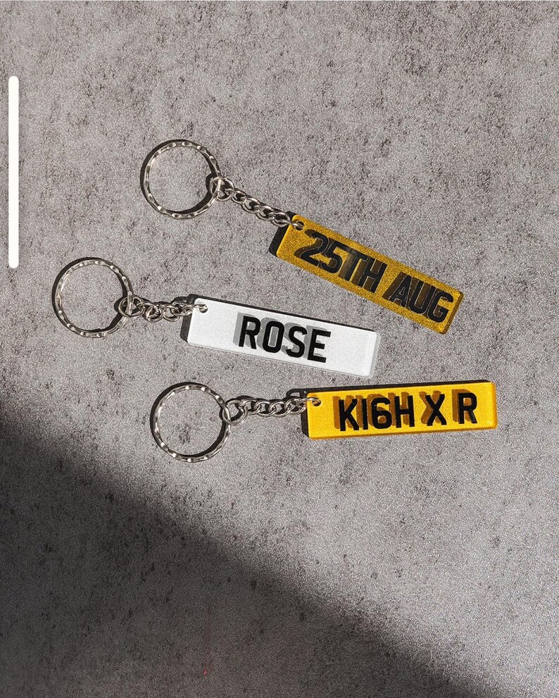 Custom Licence Plate Keychain, Personalised Number Plate Keychain, Mini ...