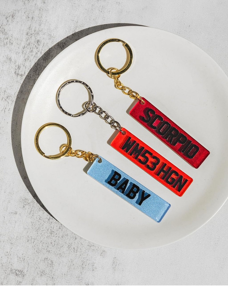 Custom Licence Plate Keychain, Personalised Number Plate Keychain, Mini ...