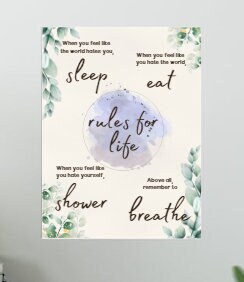 Rules for Life Poster DIGITAL DOWNLOAD - Etsy