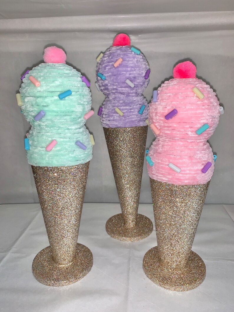 3-piece Pastel Ice Cream Cone Centerpiece - Etsy
