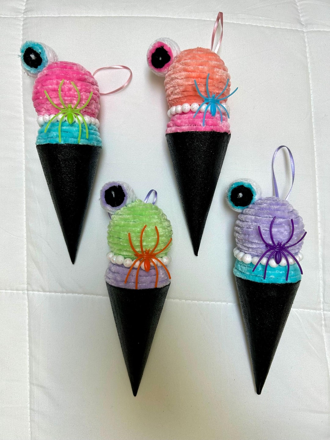 Neon Halloween Treat, Fake Ice Cream Cone, Spooky Treats, Halloween Ice ...