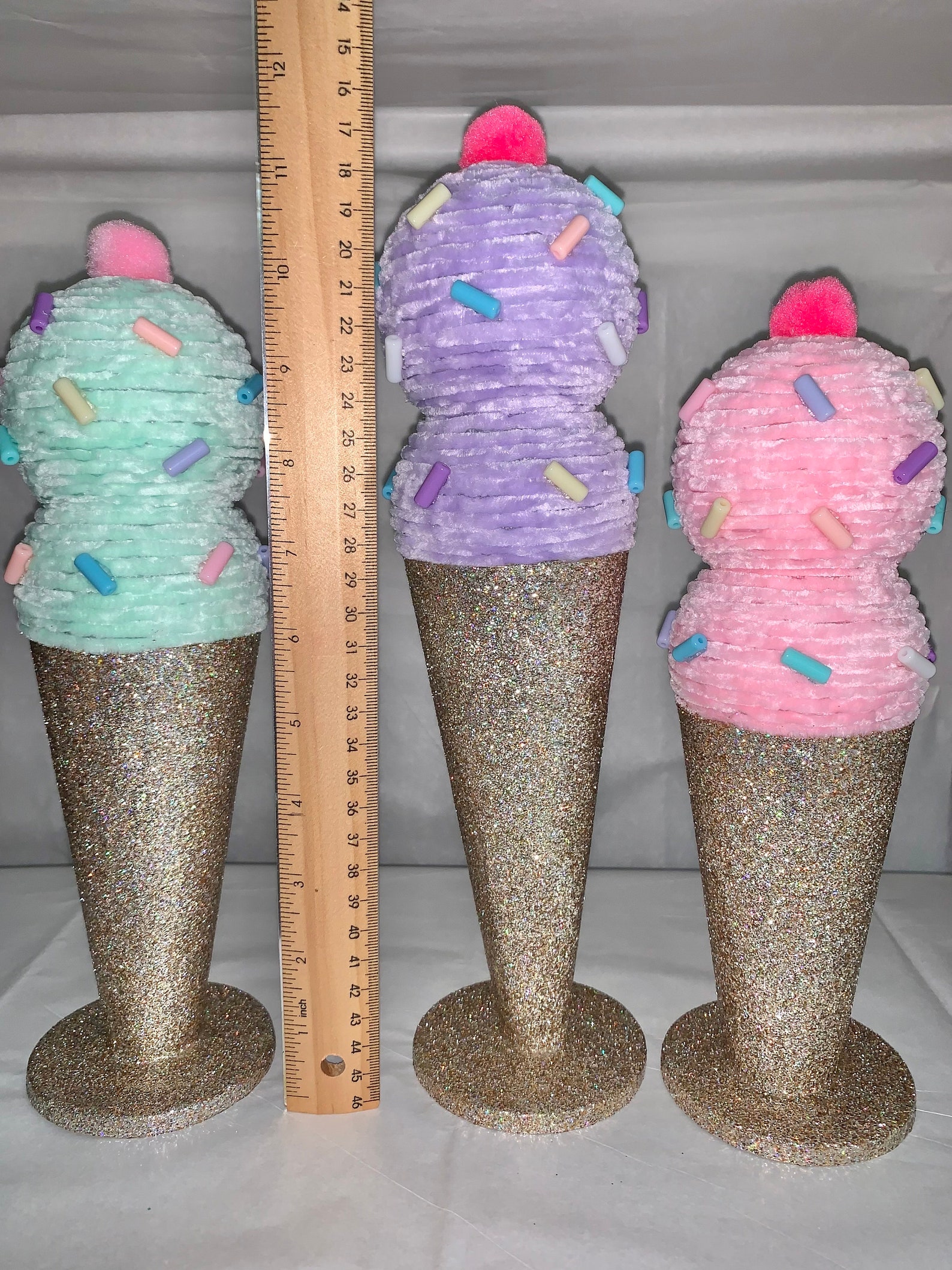 3-piece Pastel Ice Cream Cone Centerpiece - Etsy
