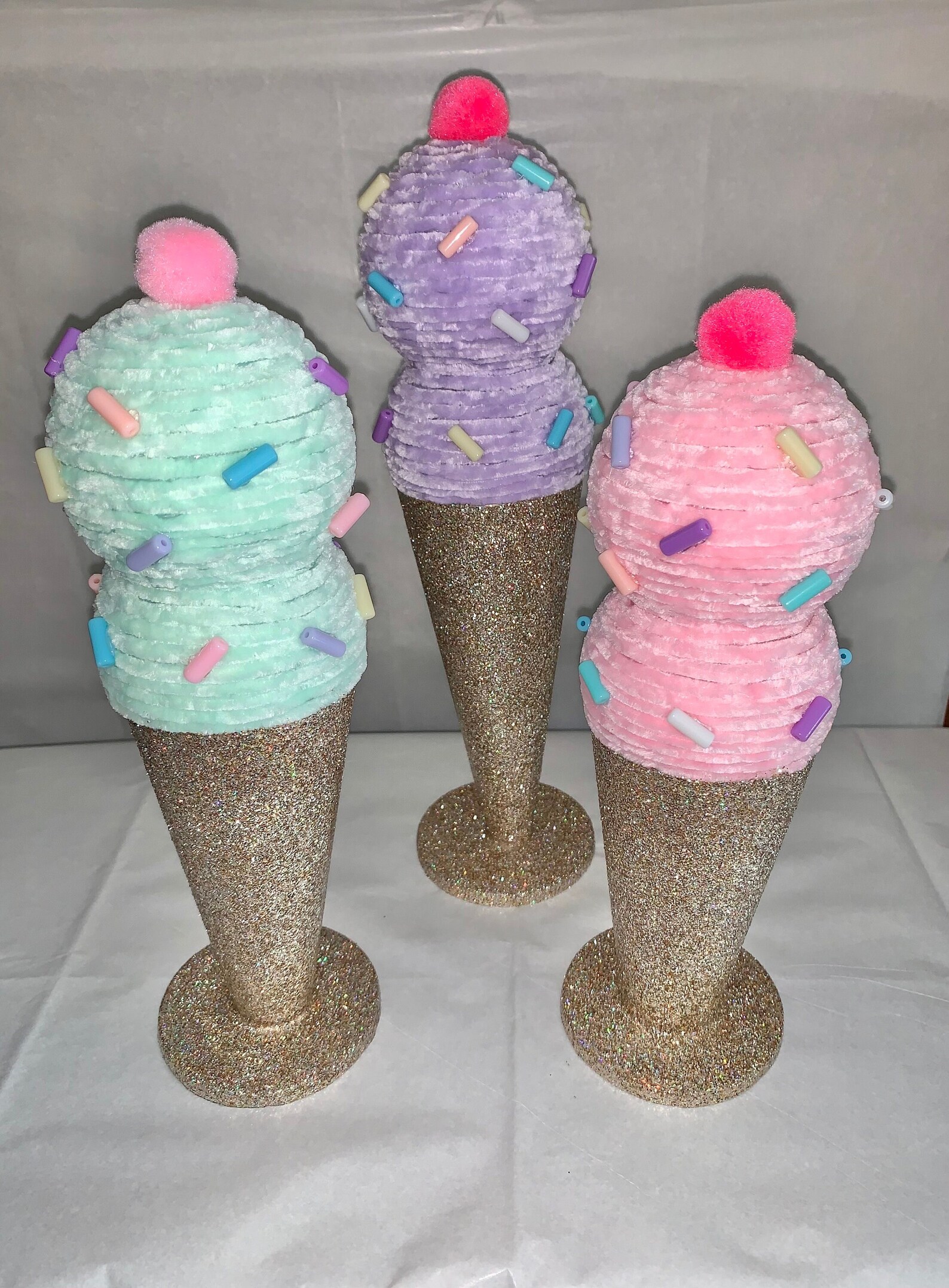 3-piece Pastel Ice Cream Cone Centerpiece - Etsy