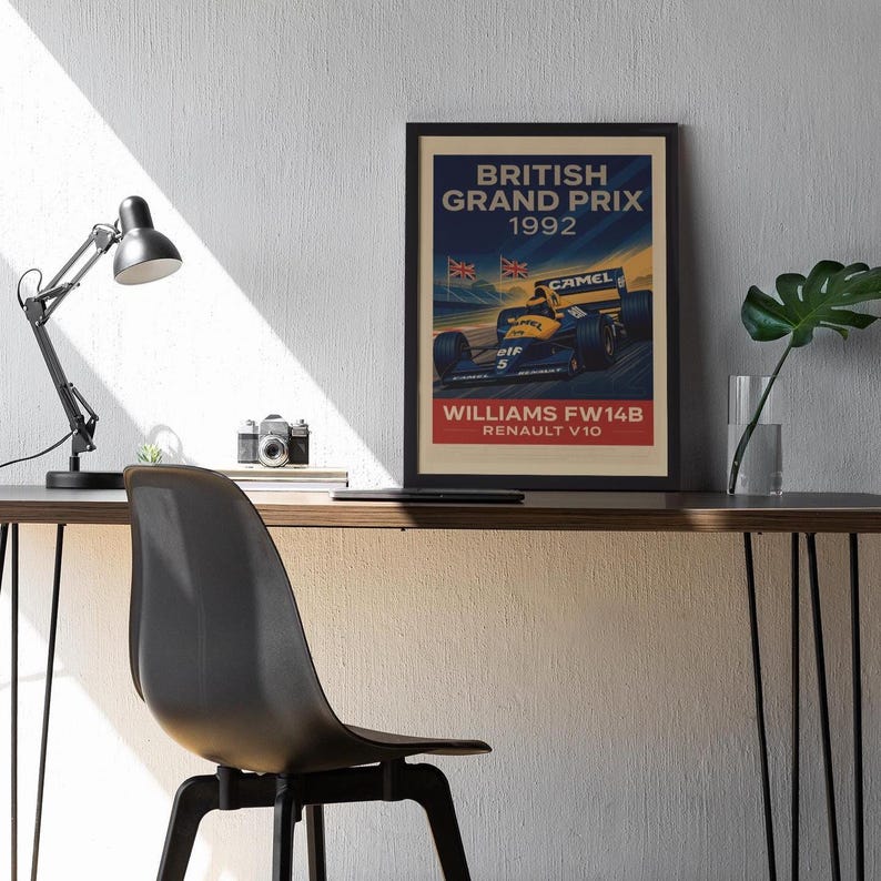 Williams FW14B Poster – 1992 Silverstone Grand Prix Print – Retro F1 ...