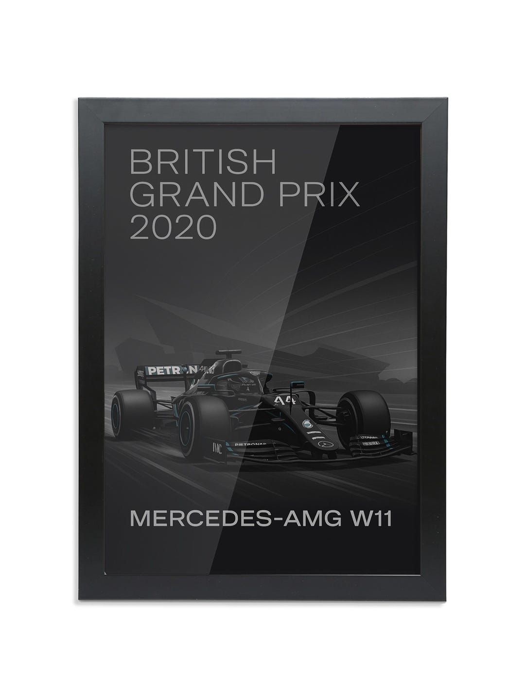 Mercedes W11 Poster – 2020 Silverstone Grand Prix Print – Retro F1 Wall ...