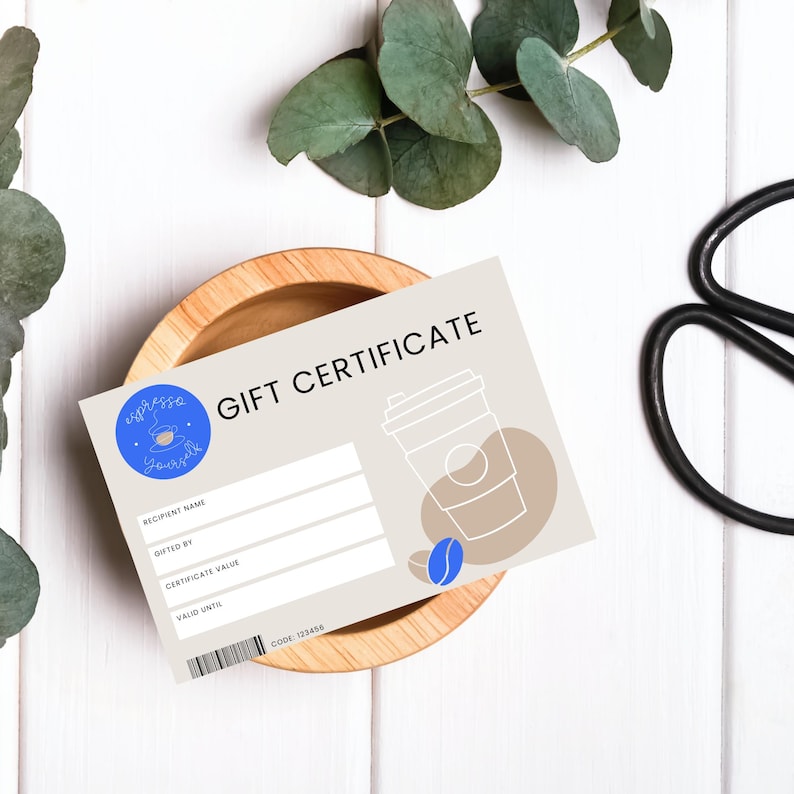 Coffee Shop Gift Certificate Template | Canva Voucher | Cafe Gift ...