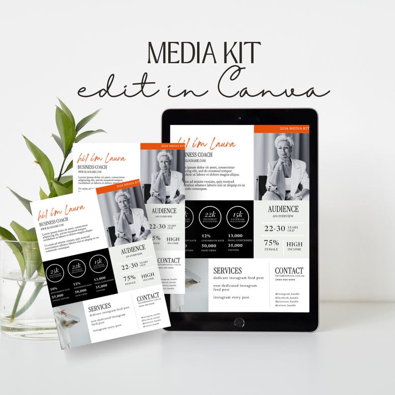 Coaching Media Kit Template | Instagram Influencer | Blogger Press Kit ...