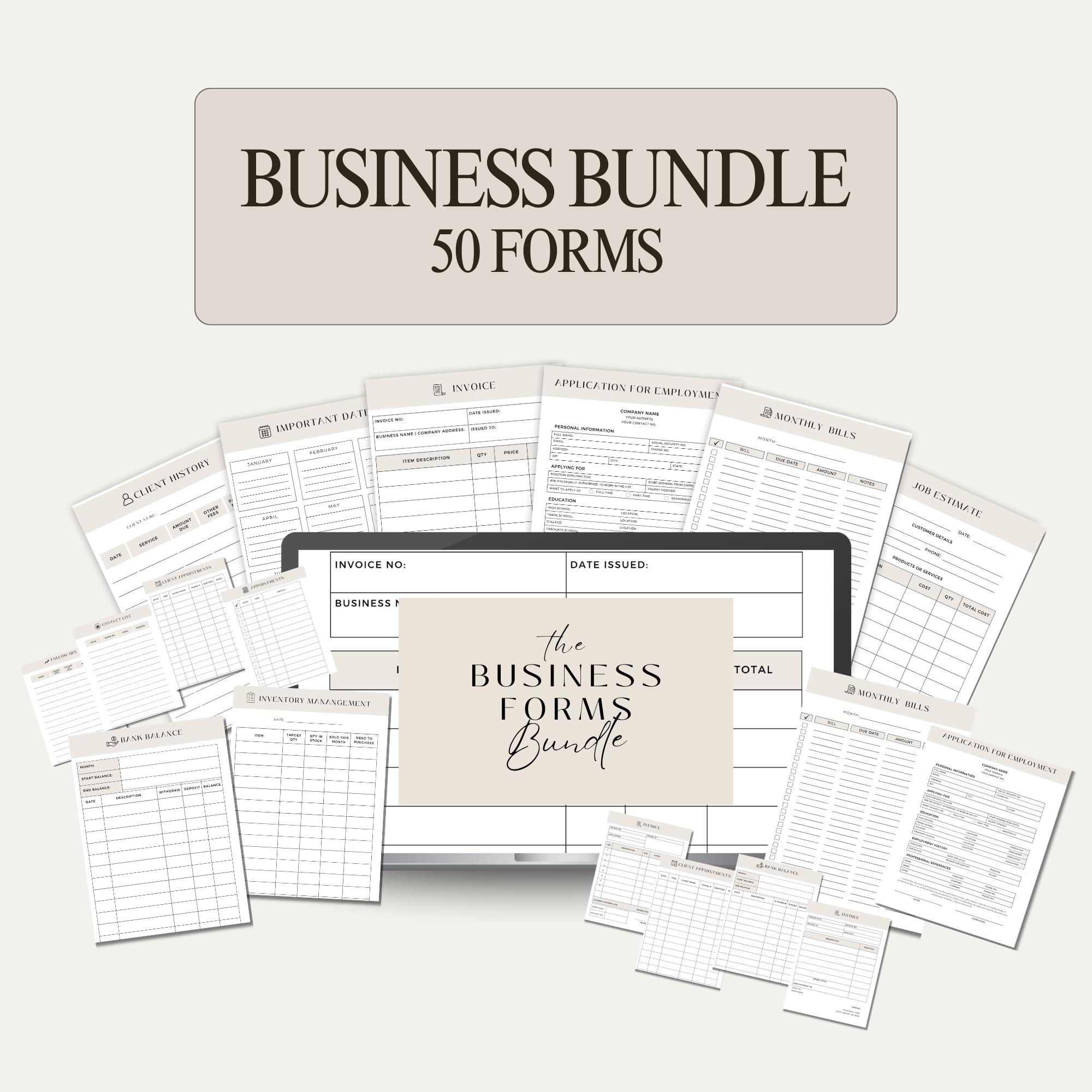 Business Forms Bundle, Canva Template for Business, Client Onboarding ...