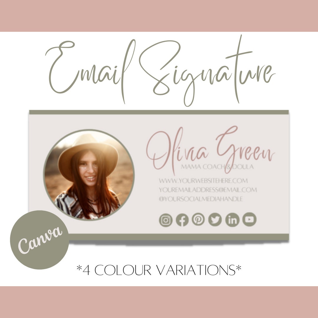 Digital Email Signature Template, Email Signature Editable Canva ...