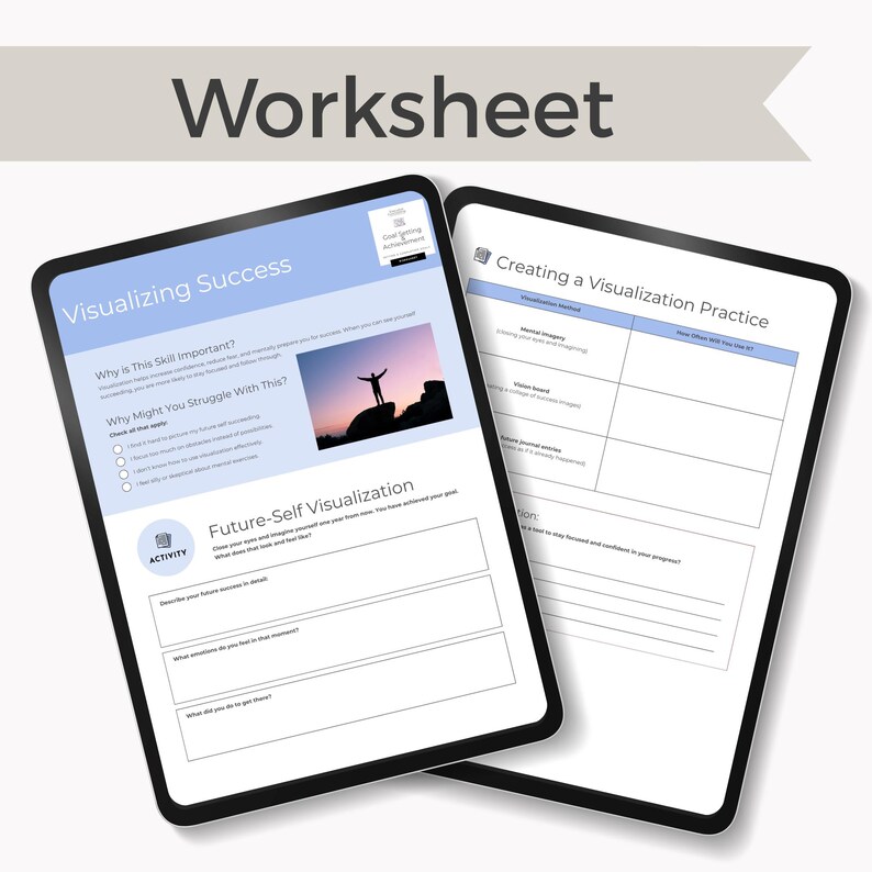 Visualizing Success Worksheet | 2-page Reflection Form | Printable PDF ...