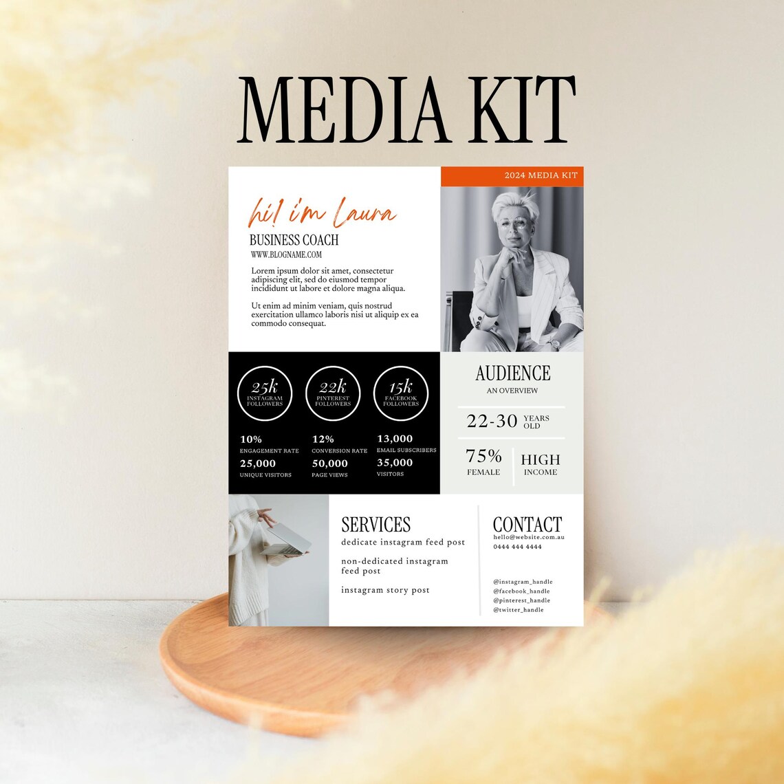 Coaching Media Kit Template | Instagram Influencer | Blogger Press Kit ...