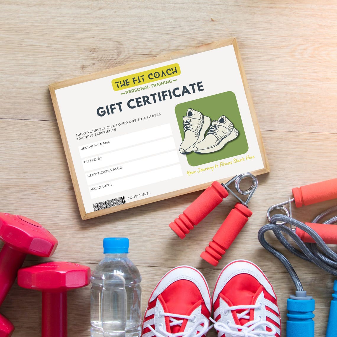 Gift Certificate Template - Editable Gift Card Template Canva - Fitness ...