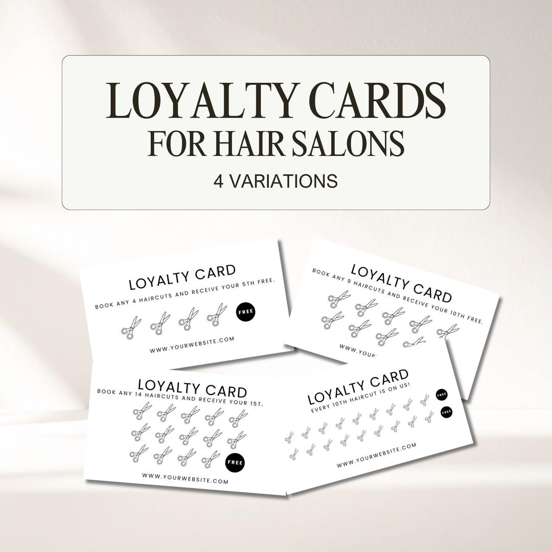 Loyalty Card Template | Hair Salon Business | Punch Card for Small ...
