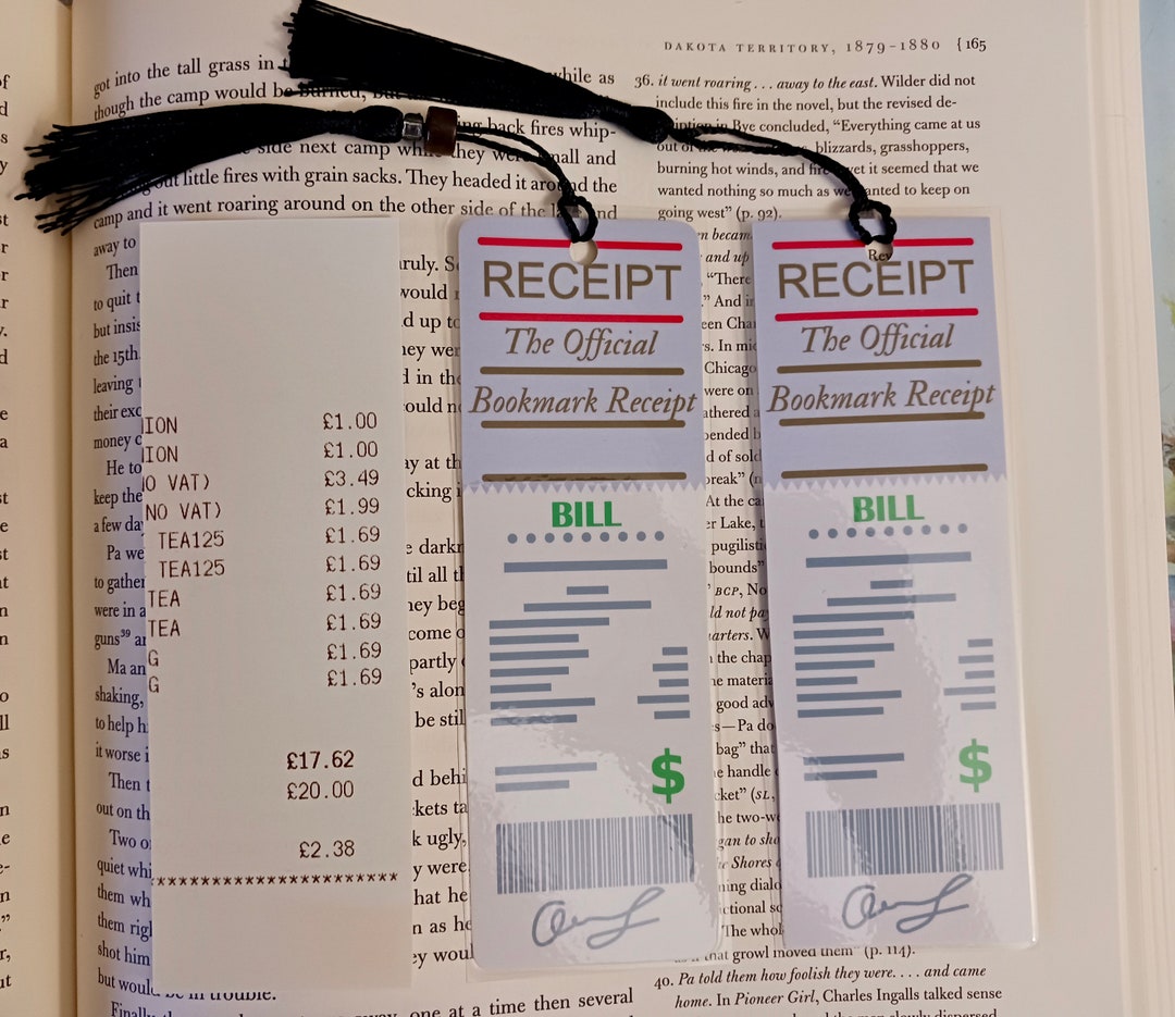A6 the Receipt Bookmark - Etsy