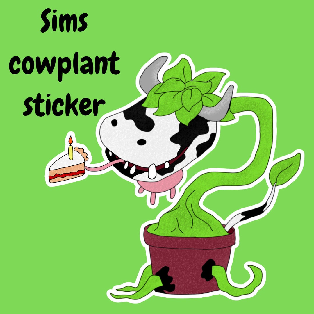 Sims Cow Plant Sticker - Etsy